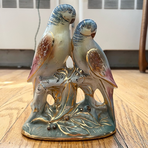 Art | Vintage Spaulding Porcelain Parakeet Pair Figurine Statuette Home ...